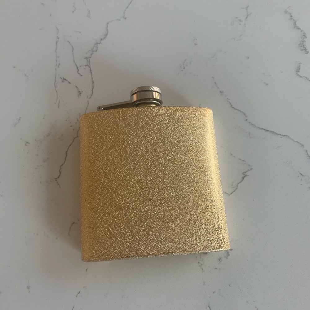 Anthro Flask Gold Sparkle Glitter - Gem